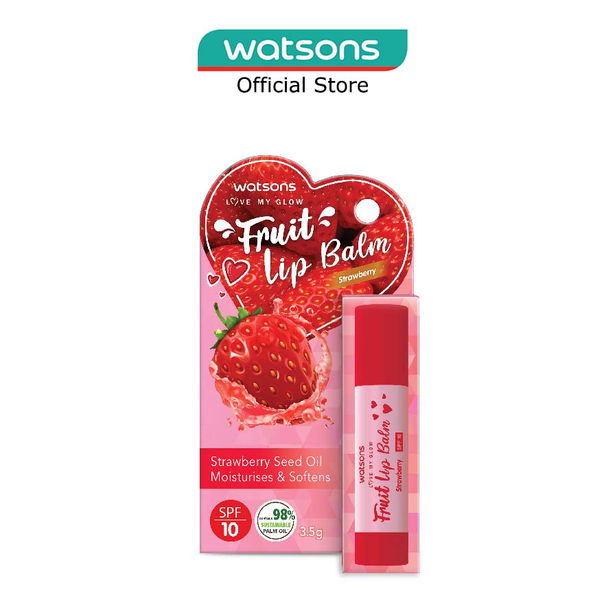 WATSONS Fruit Lip Balm Strawberry Spf10 (Strawberry Seed Oil ...