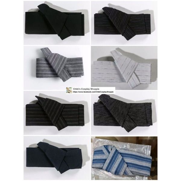 men pre tied obi Men Japanese Obi Belt Wide Band Kimono Yukata ...