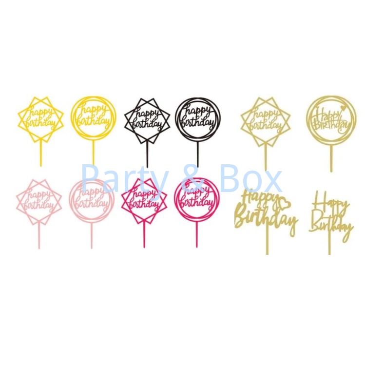 Acrylic Cake Topper (New Design) Birthday Cake Topper HBD Party Needs ...