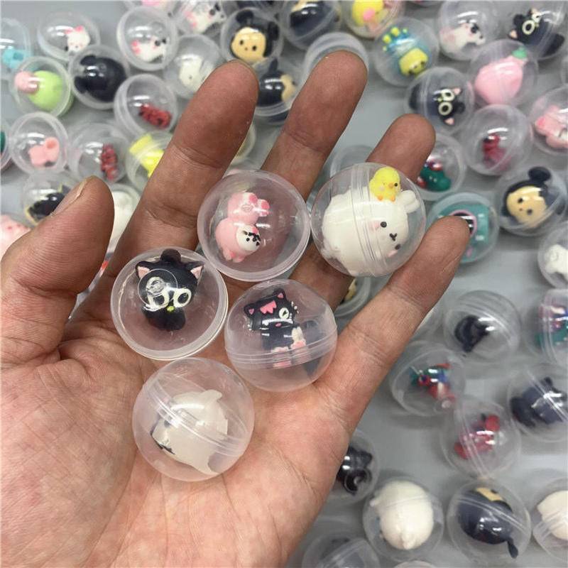 32MM Transparent Small Capsule Toy Mixed Hair Mini Ball Pen Case Doll ...