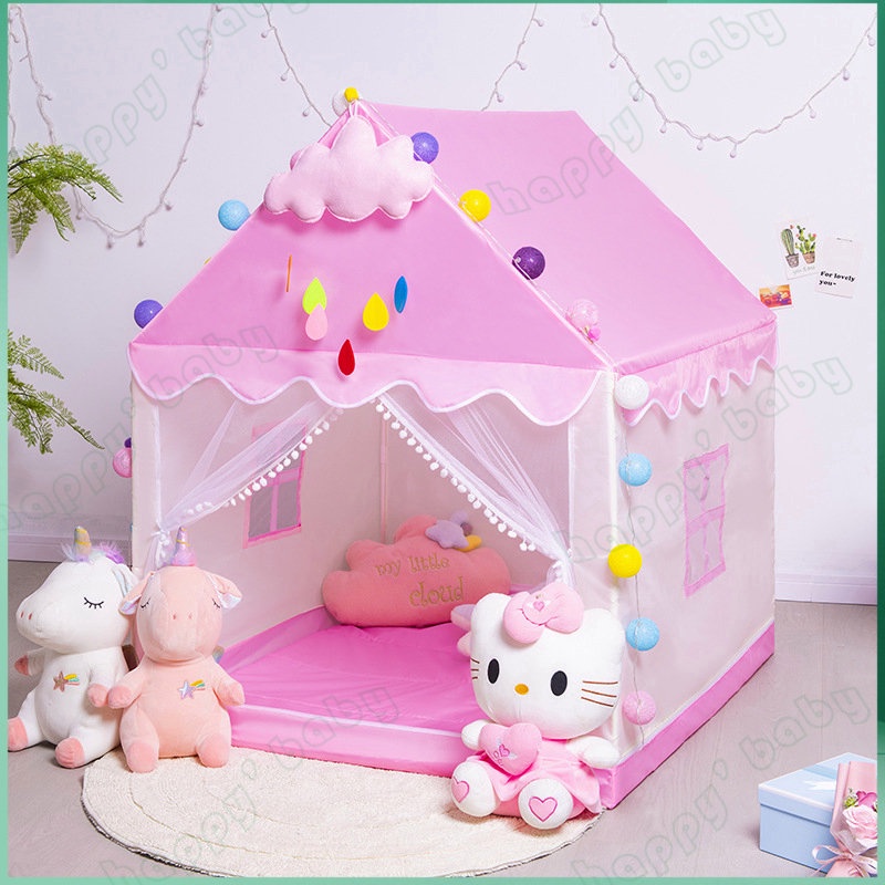 Portable Prince/Princess Castle Tent Children Play House Kids Toy Tent ...