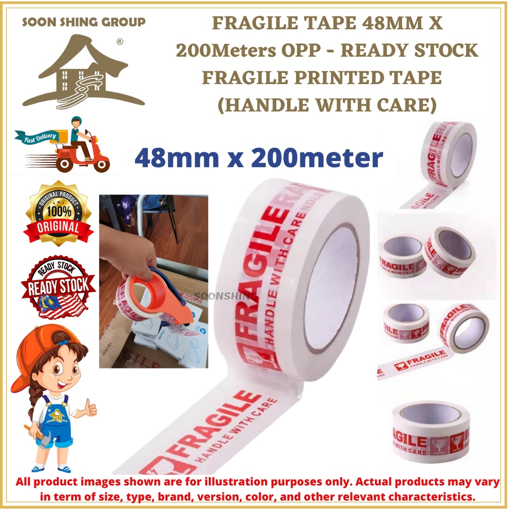 48MM X 200 Meters Long FRAGILE TAPE OPP - strong Adhensive Parcel ...