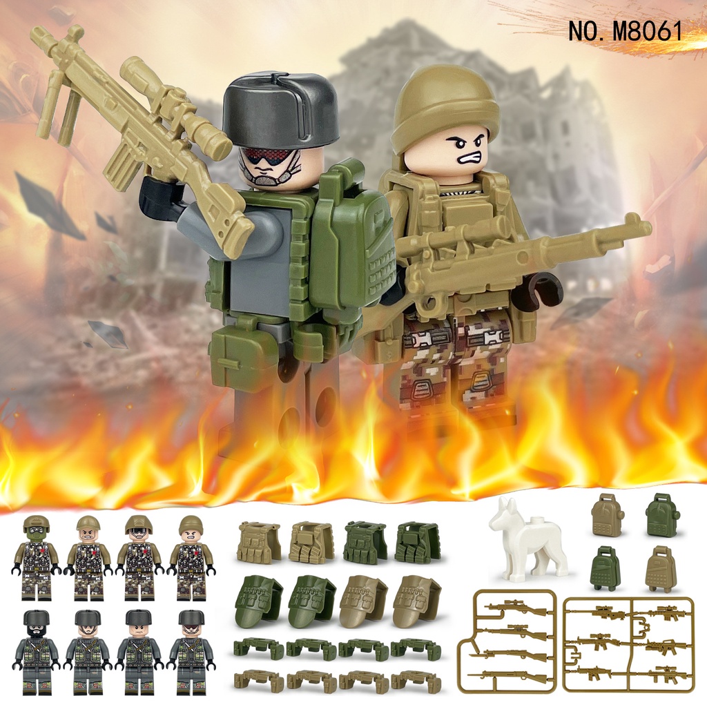 8pcs/set Military Army Special Forces Troops Building Blocks Assembled ...
