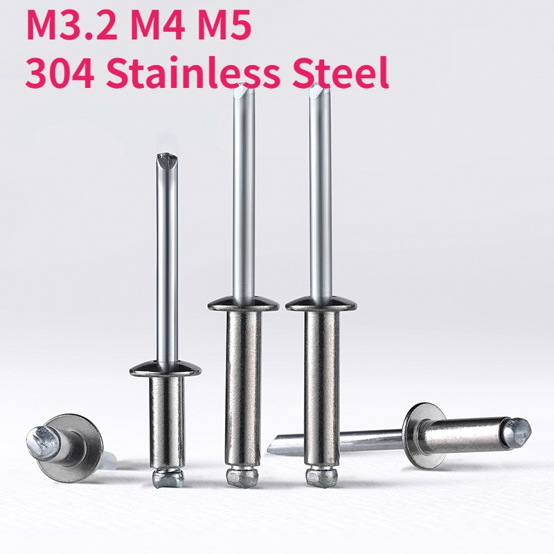 M3.2 M4 M5 304 Stainless Steel Round Head Pop Open Hollow Blind Rivets ...
