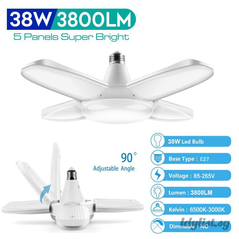 ღ E27 Garage Light 38w Foldable Led Garage Lamp 3800lm Led Garage ...