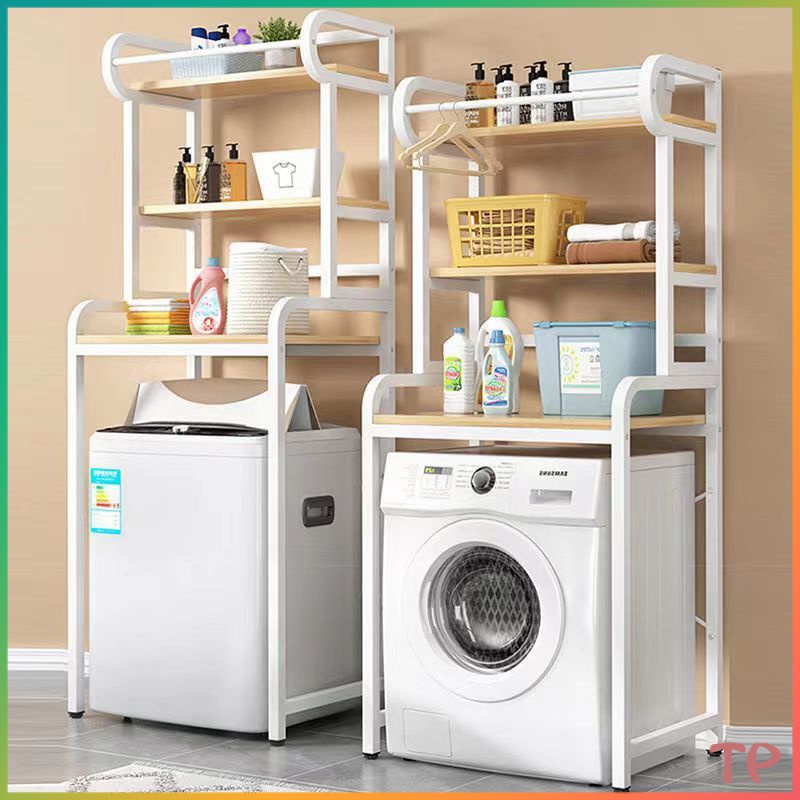 Washing machine shelf balcony bathroom shelf roller wave washing ...
