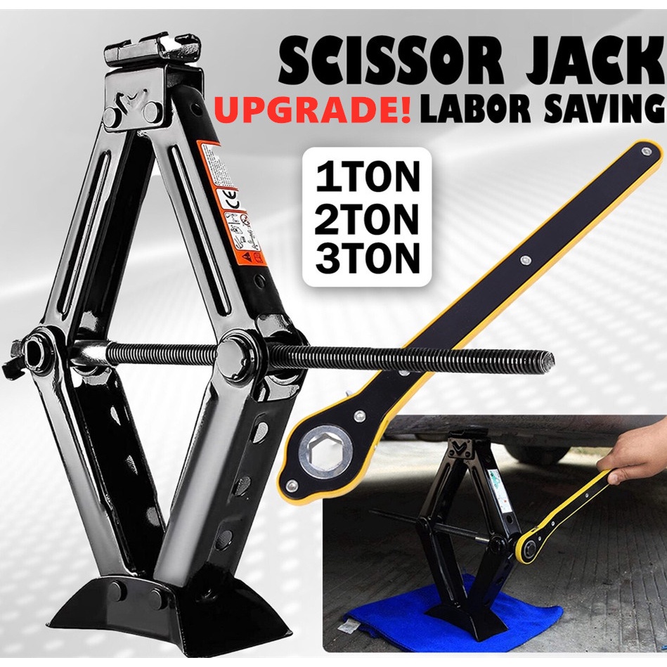 Manual Scissor Double Tooth Jack Heavy Duty Car Jack Kereta Jack Tayar ...