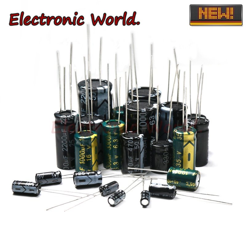 [1-20PCS] 16V 25V 35V 50V Aluminum Electrolytic Capacitor 10/100/220 ...