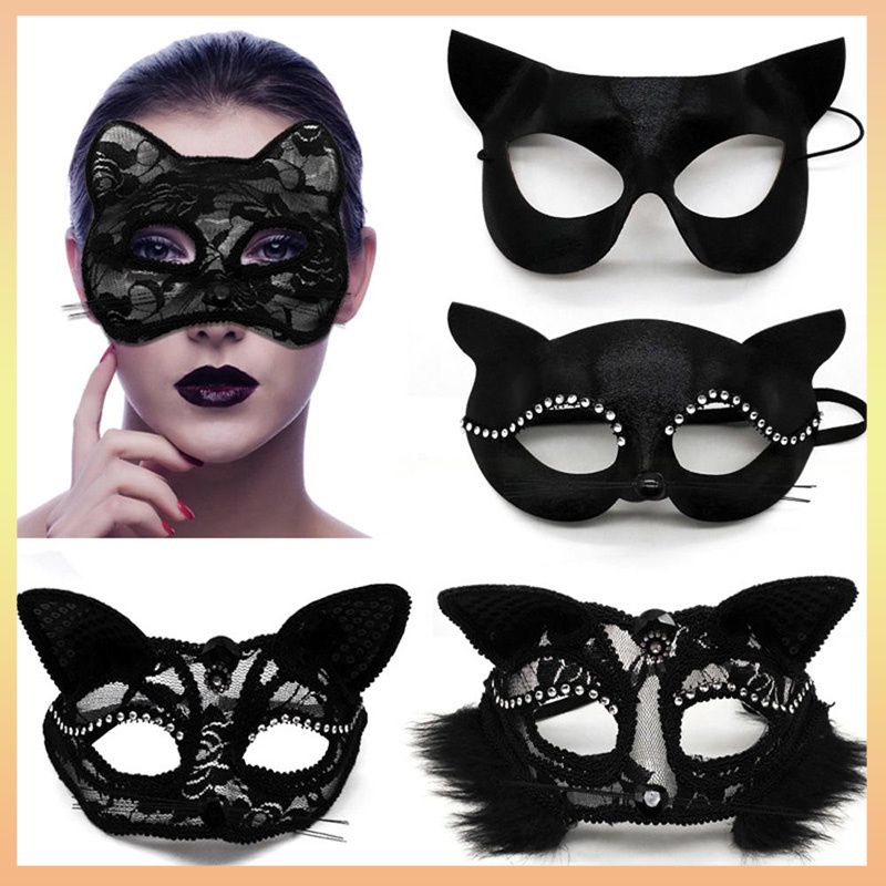Lace Eye Mask Halloween Cosplay Fox Mask Women Girl Half Face Party ...