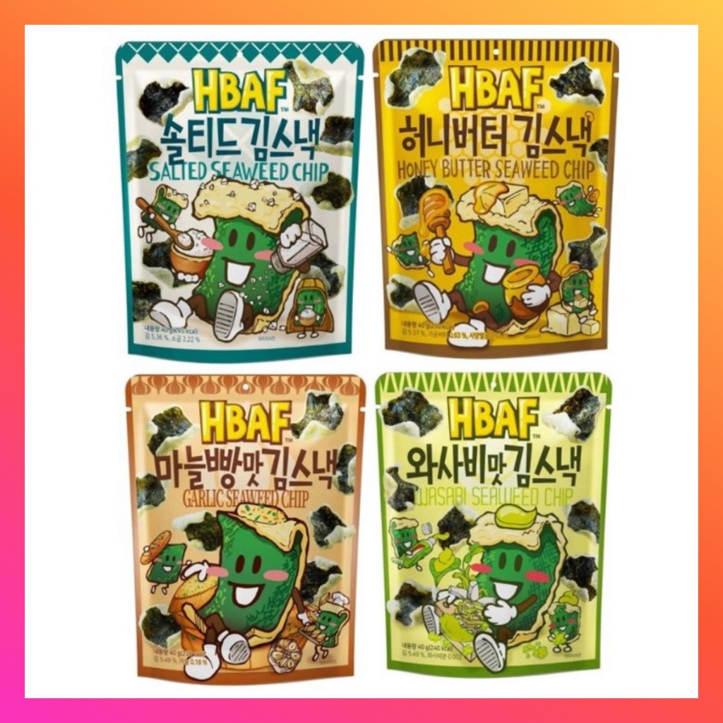 [HBAF] Seaweed Snack 40g (4flavor) / Honey Butter, Salted, Wasabi ...