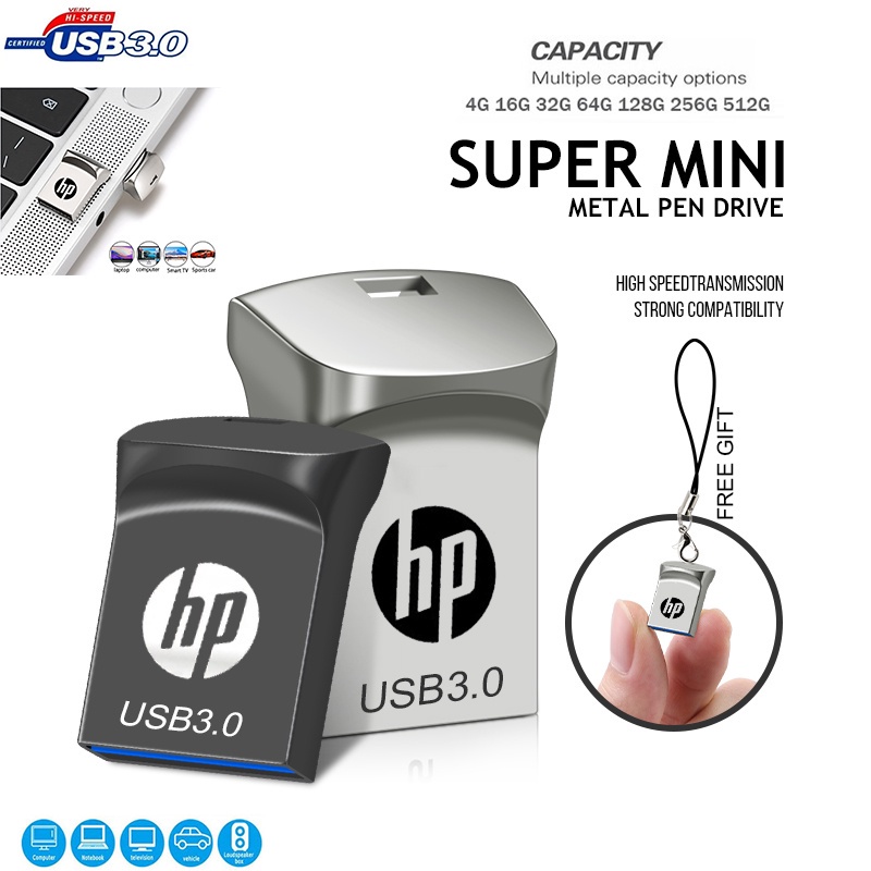 High Speed HP Metal 3.0 4GB 32GB 256GB 1TB USB Memory Stick | Shopee ...