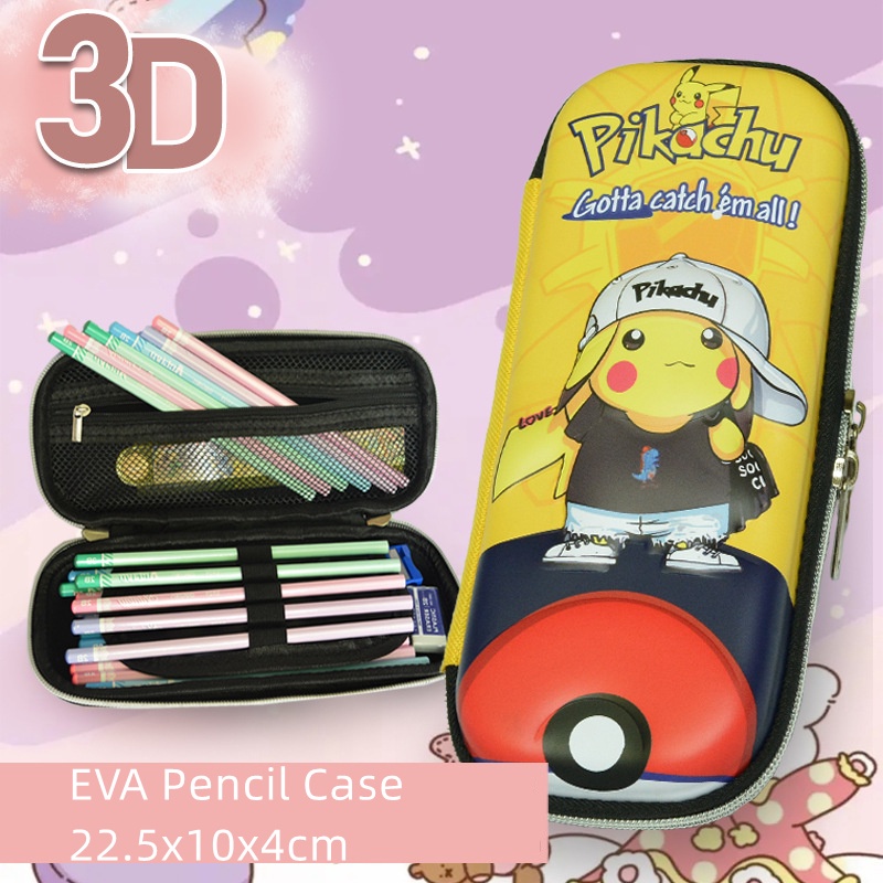 [SG] 3D Pokemon Zip Pencil Case EVA Hard Shell Waterproof Light Weight ...