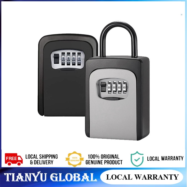 Password Key Safe Box with Dust Cover No Need to Install 4-Digit ...