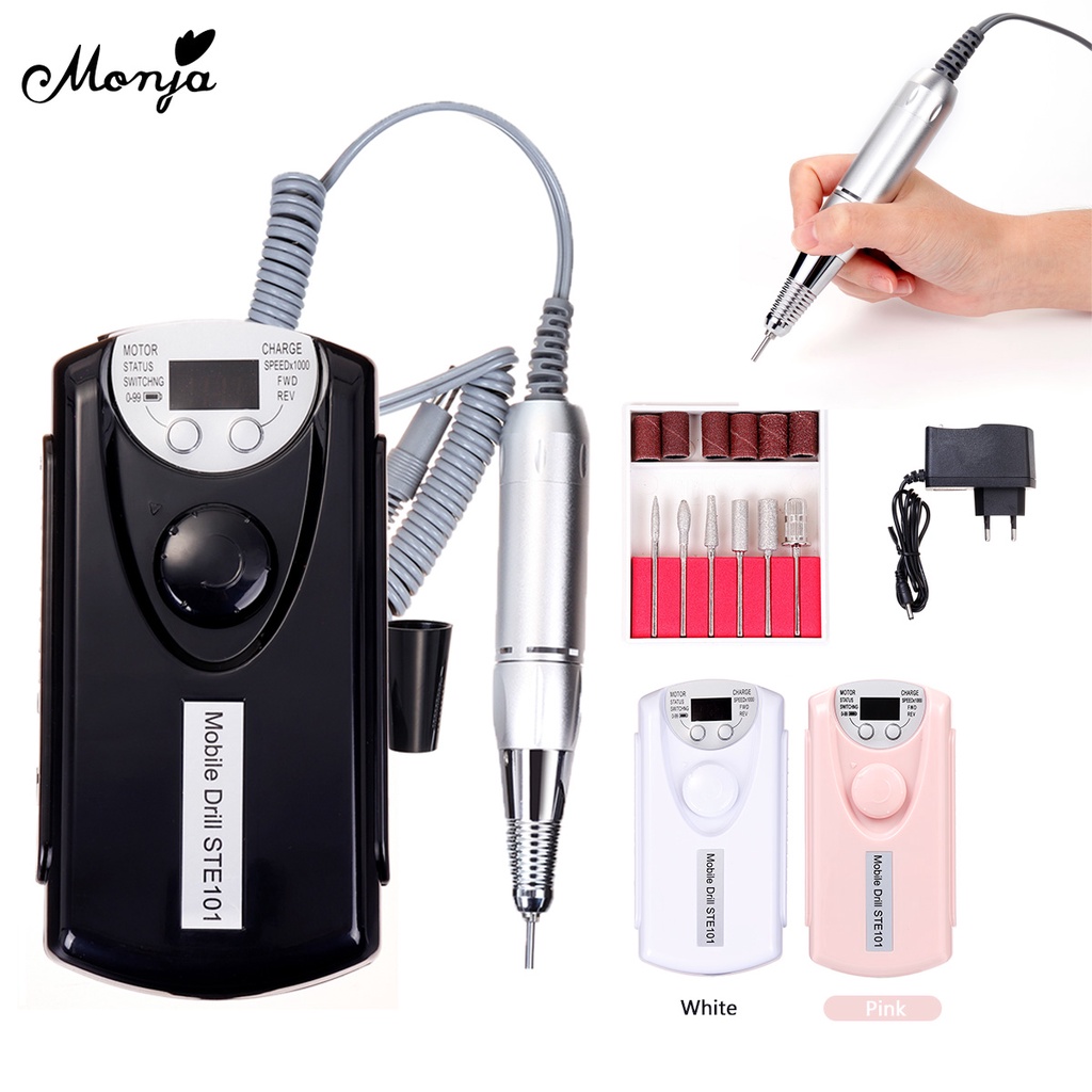 Monja 30000 RPM White Nail Drill Machine With HD LCD Display ...