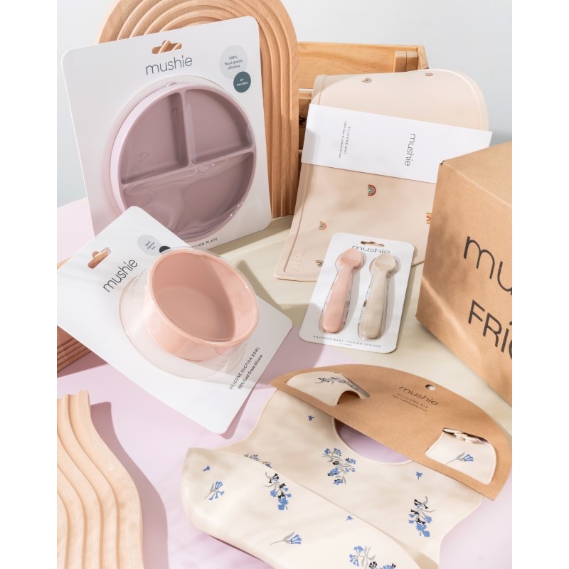 Mushie X FRIGG | Baby Weaning Girl Gift Set | Shopee Singapore