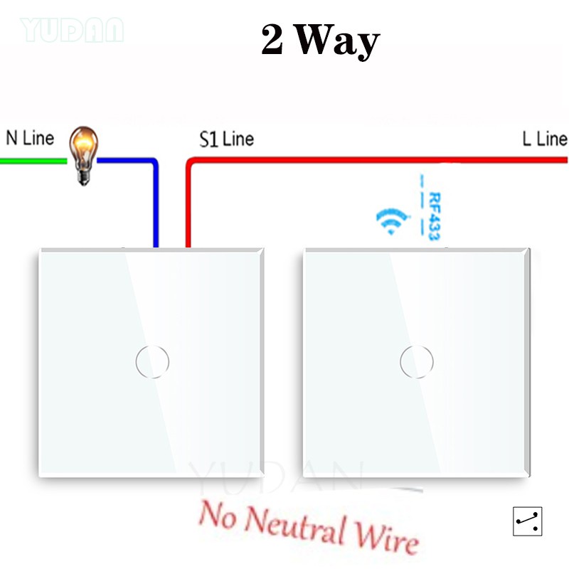 2Way switch wifi (no need neutral wire) wall light touch switch 1 gang ...