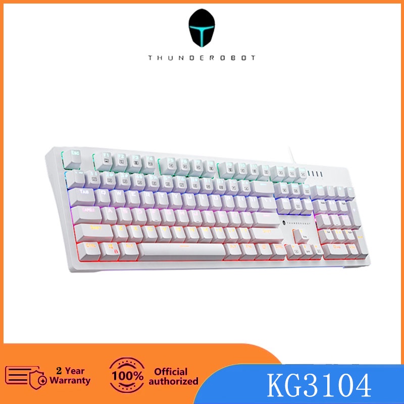 THUNDEROBOT KG3104 RGB Mechanical Keyboard Wired USB Gaming Keyboard 104 Keys Gamer Blue Switch ...