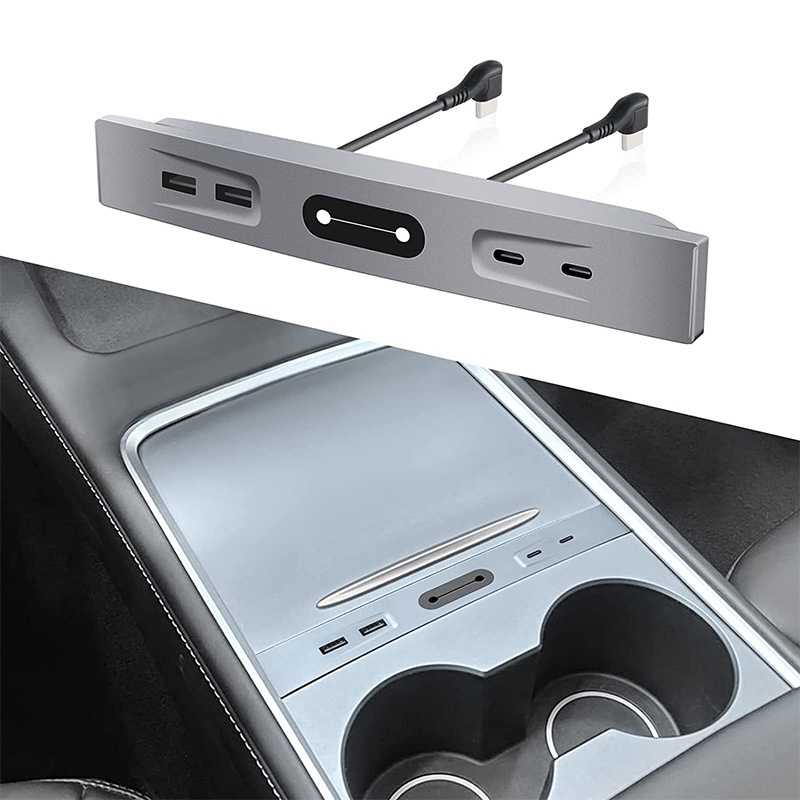 Tesla USB Hub for Model 3/Y(2021/2022/2023), 4-in-2 Docking Station ...