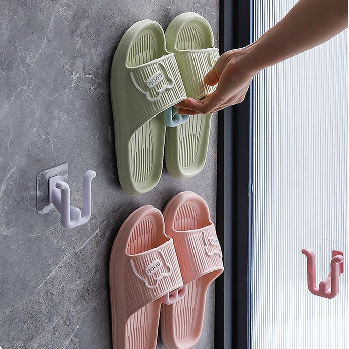 Bathroom Slipper Rack Slipper Hook Draining Rack Wall Mounted Hanging ...