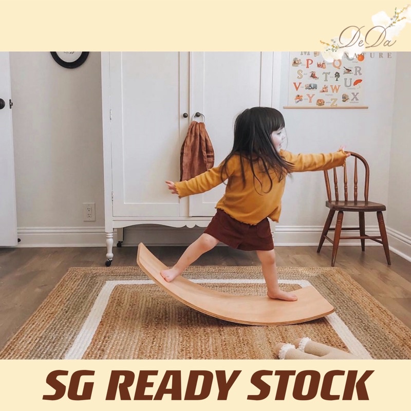 Wooden Balance Board Wobble Balance Board Rocker Board Natural Wood ...