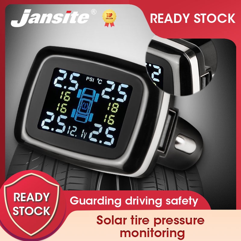 Jansite Car TPMS Tire Pressure Monitoring System Sensors Cigarette ...