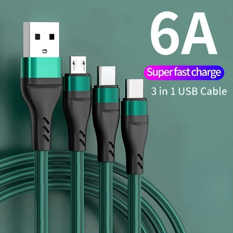 Universal 3 in 1 Multiple Ports Charging Cord 3 in 1 Super Charging ...