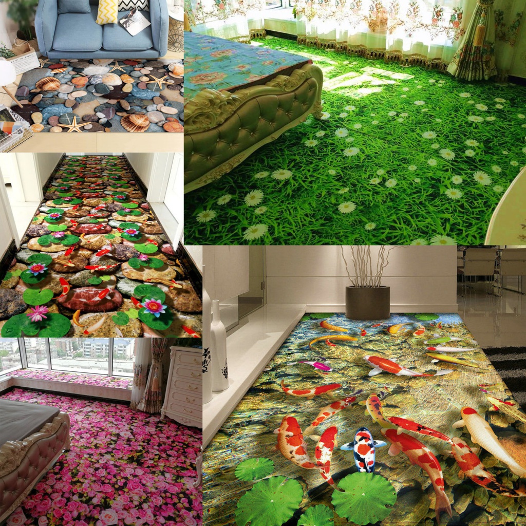 Creative 5D Printing Garden Flower Hallway Ocean Carpets and Rugs for ...