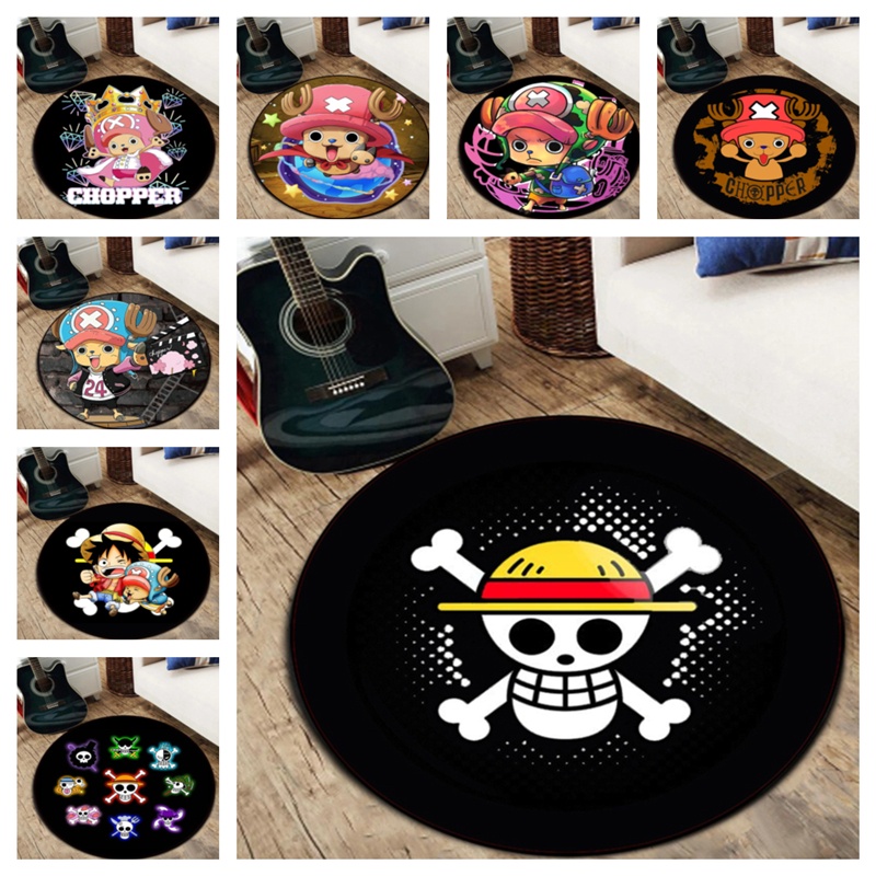 Classic Anime One Piece Round Carpet Pirate Logo Bedroom Decoration ...
