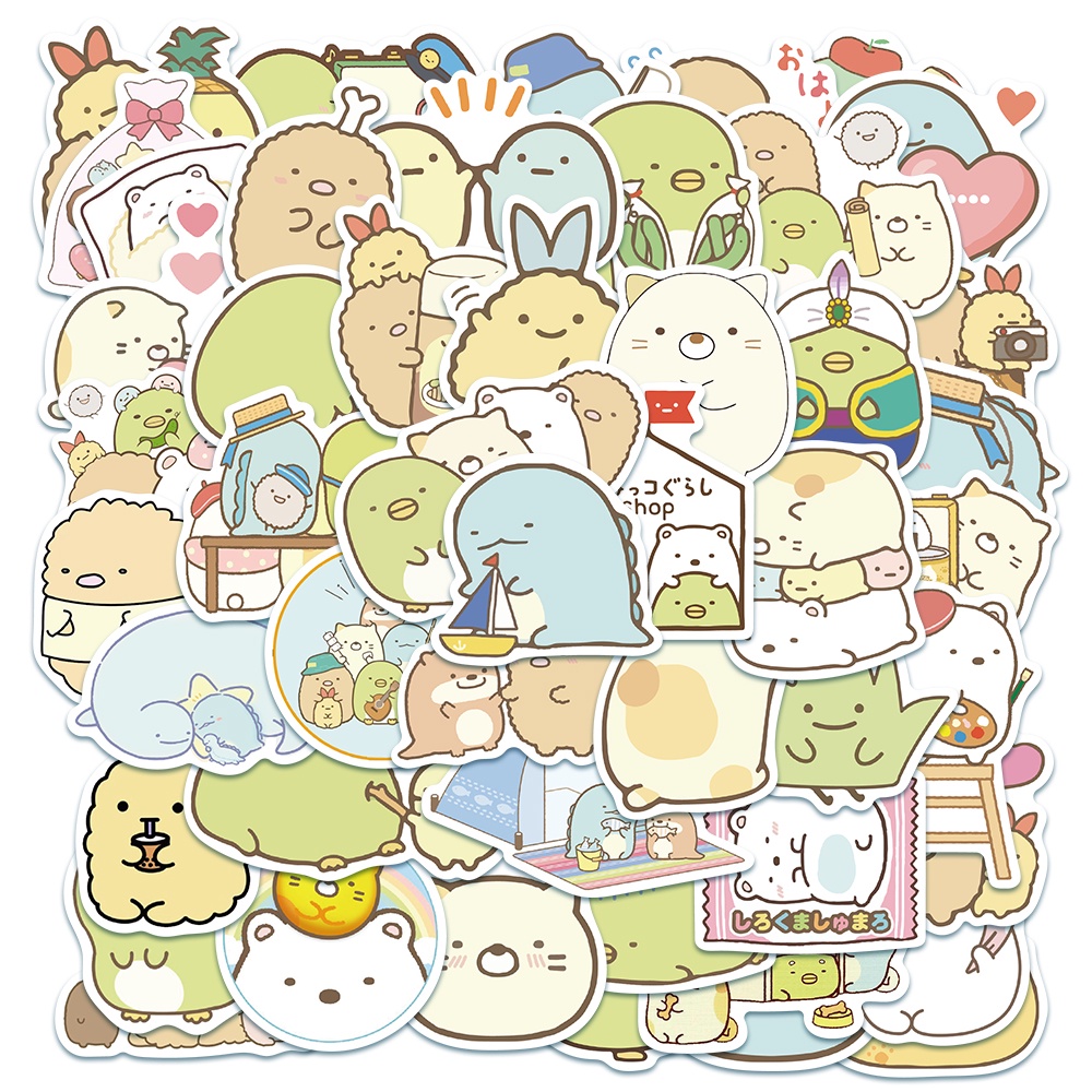 50 Pcs Cute Sumikko Gurashi Pokemon Japan Cartoon Waterproof Pvc