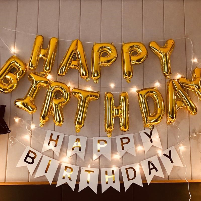 1set 16inch Happy Birthday Letters Balloons Uppercase Conjoined ...