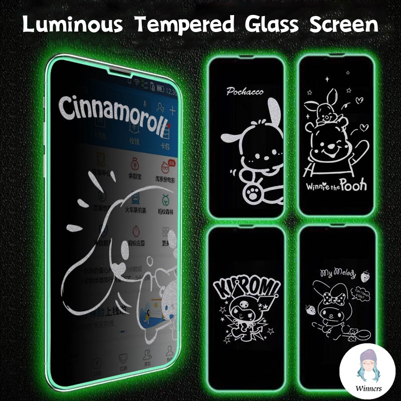 Cartoon Film 20D Anti-spy Privacy Luminous Tempered Glass Screen ...