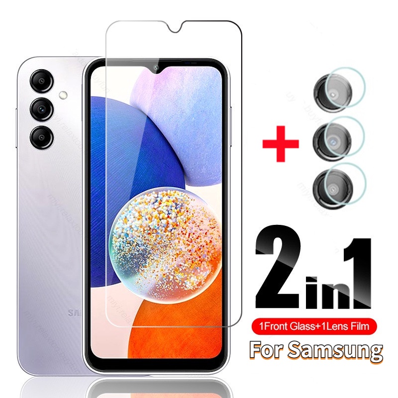 2IN1 Screen Protector For Samsung Galaxy A54 A34 A24 A04 A04S A04E A14 5G 4G Tempered Glass Rear ...