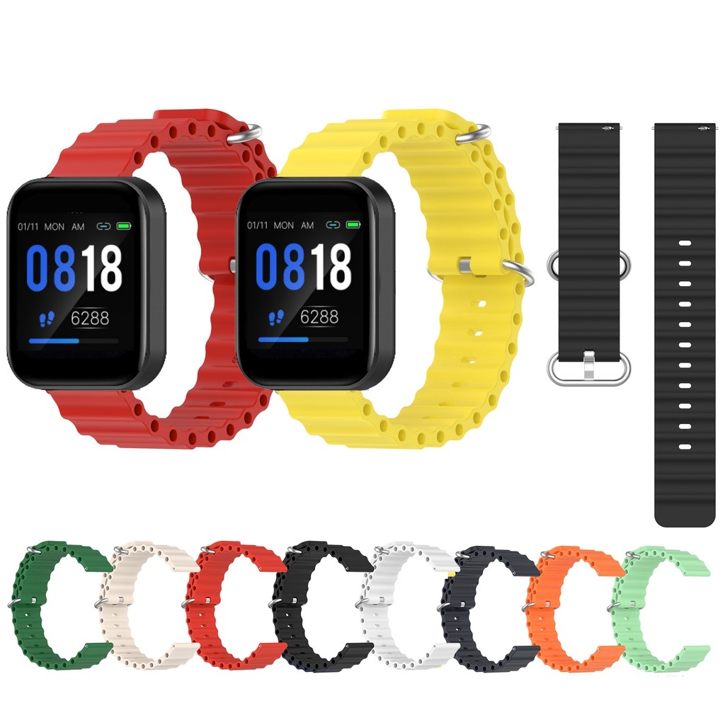 20mm For AXTRO Fit3/AXTRO Fit4/Actxa Tempo 4C/Actxa Tempo 5C Ocean Silicone Strap Band For AXTRO ...