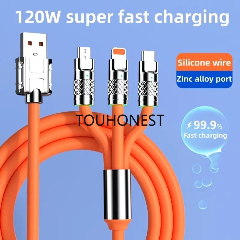 Phone Charge Cable 3 in 1 For Apple iPhone IQS Original Liquid Micro ...