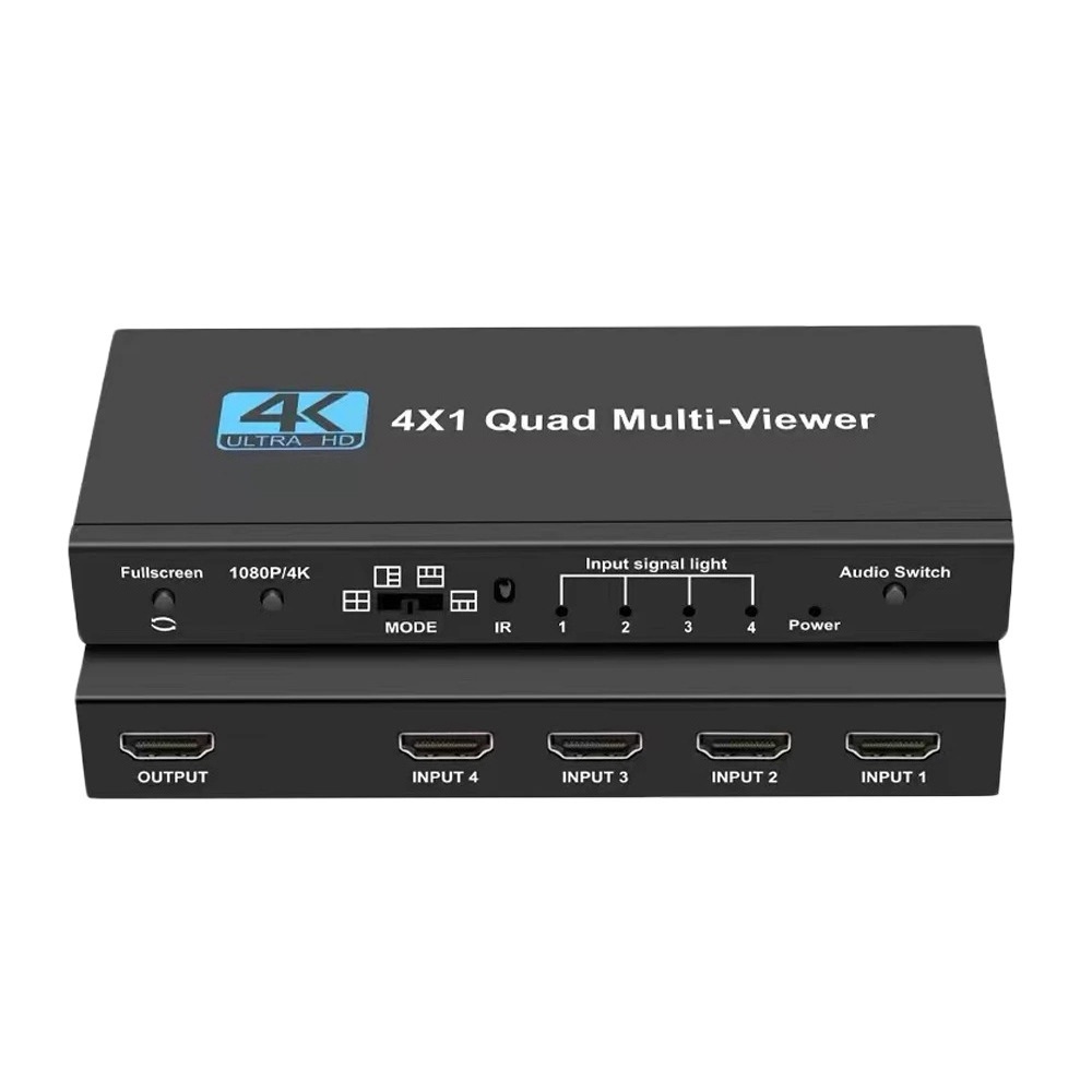 4K HDMI Multi-Viewer Splitter Adapter 4X1 Quad Screen Viewer 4 In 1 Seamless Switcher Switch ...