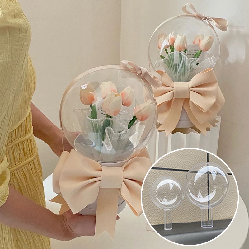 INS Transparent Ball Flower Packaging Box Clear Plastic Round Ball Ins ...