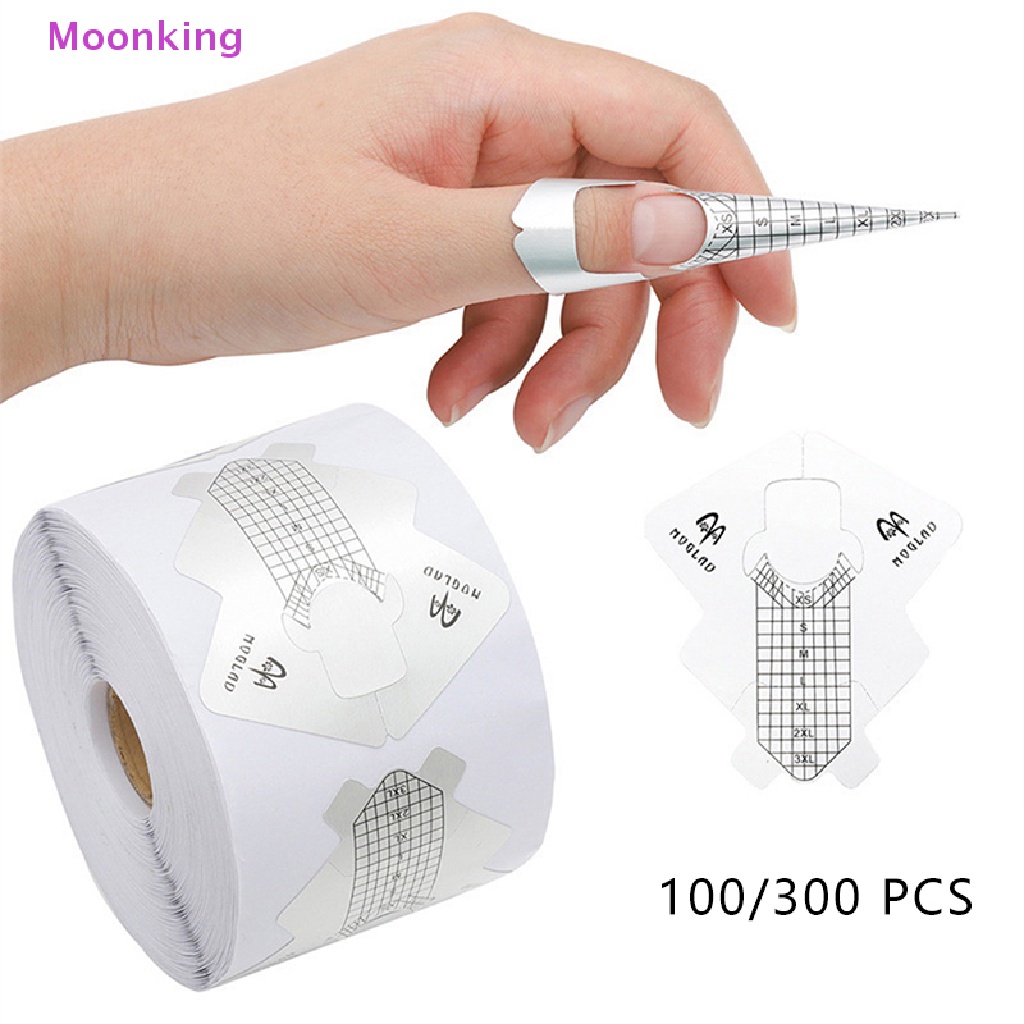 Moonking 100/300Pcs Nail Extension Stencil Sticker Nails UV Extension ...