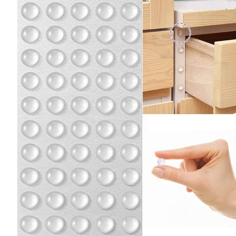 100pcs Silicone Bumper Self-Adhesive Rubber Feet Pad Clear Cabinet ...
