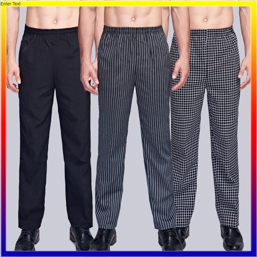 M-5XL Chef Uniform Pants Elastic Waist Restaurant Hotel Wear Work ...