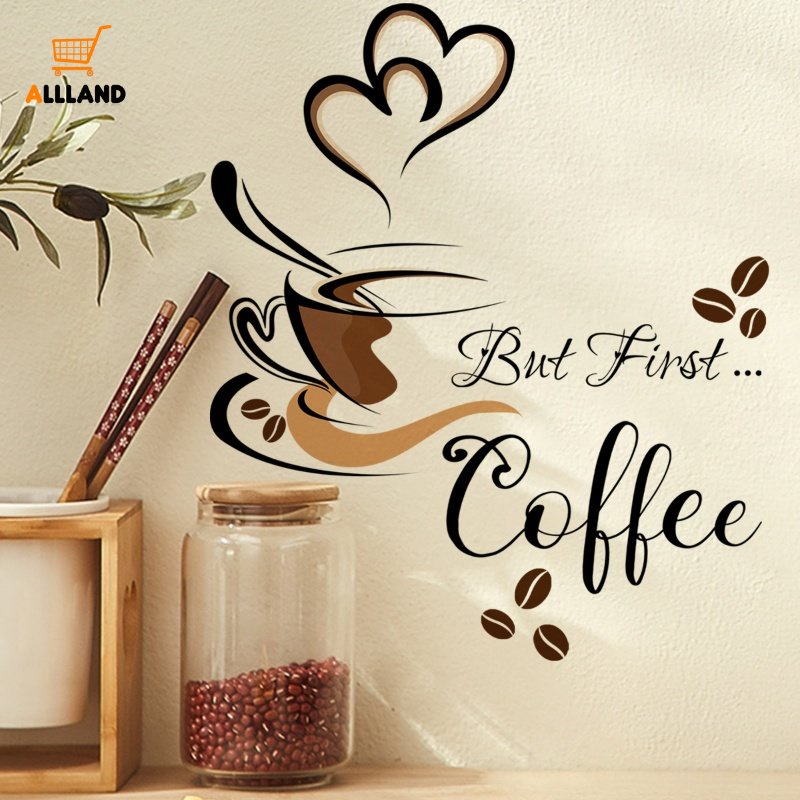 Creative Coffee Cup Pattern Wall Sticker/ Self-adhesive Coffee Art ...
