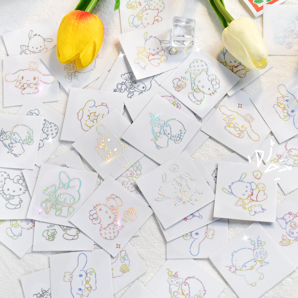 Sanrio Metal Sticker Cute Cartoon Kuromi Melody Pacha Dog Stickers ...