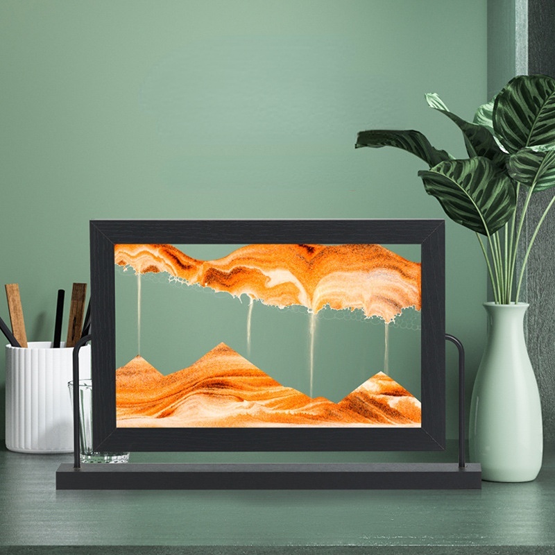 [Toronto2] 13 inches Moving Sand Art Picture Round Glass 3D Hourglass ...