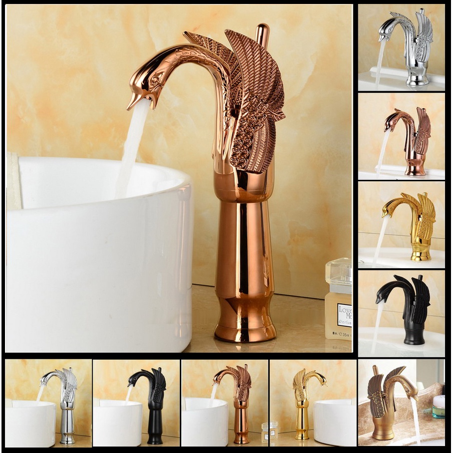 Brass Carved Animal Swan Style Single Handle Bathroom Bar Basin Sink ...