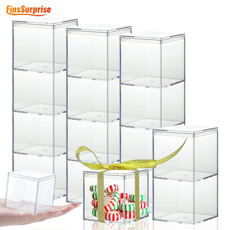 Square Transparent Plastic Acrylic Candy Box Goodie Bags Clear ...