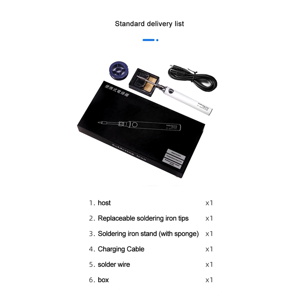 USB Soldering Iron Kit Wireless Charging Solder Iron Tins Solder Wire ...