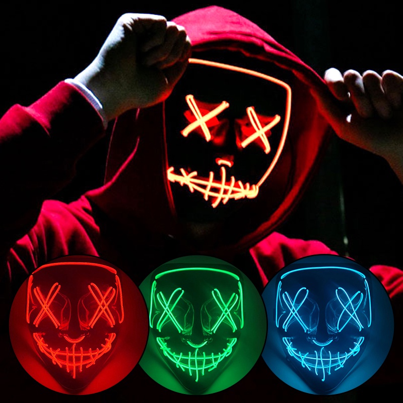 Cosmask Halloween Neon Mask Led Mask Masque Masquerade Party Masks ...
