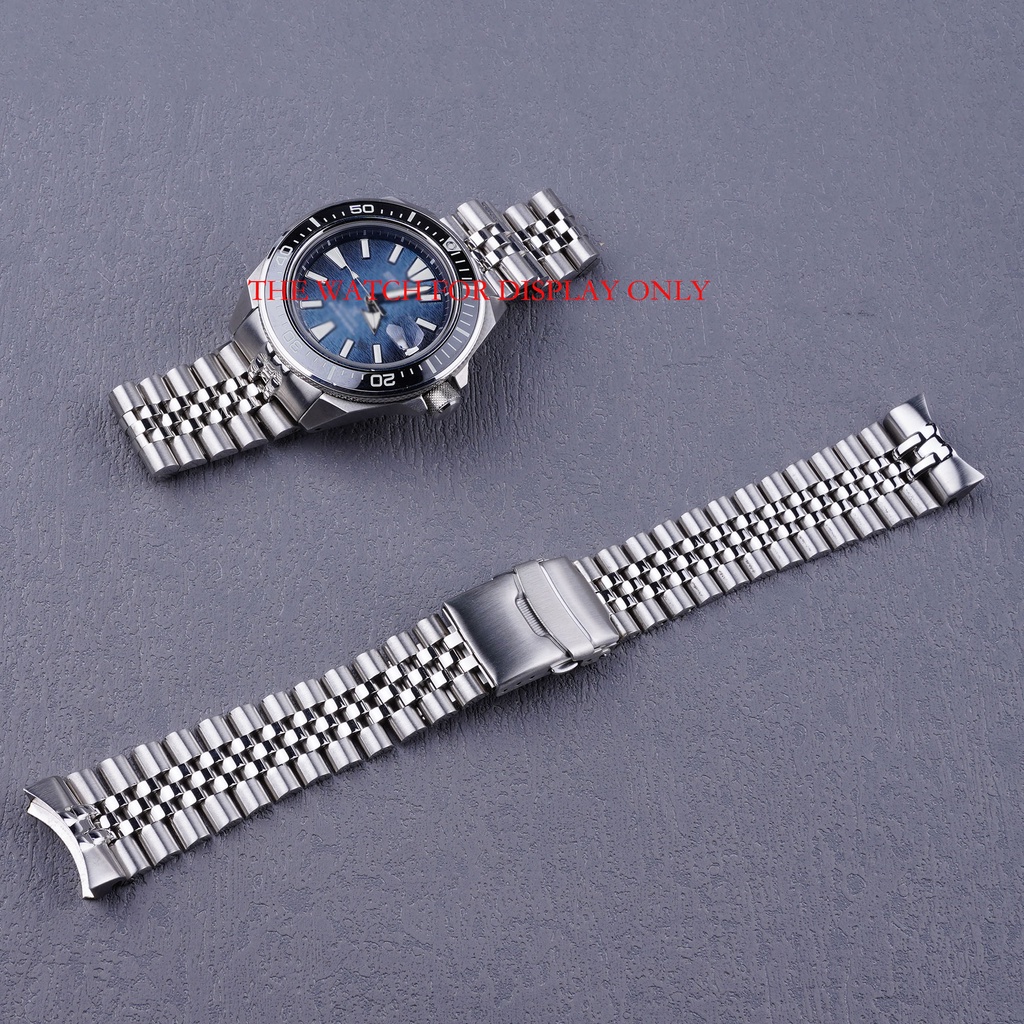 For Seiko Black Samurai SRPF79 22mm Silver Jubilee WatchBand Bracelets ...