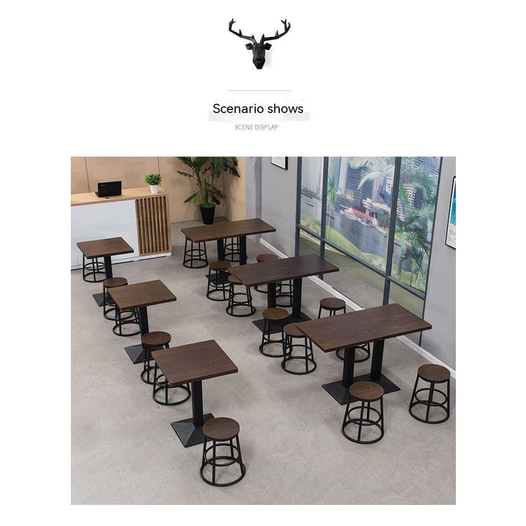 , 🎇Commercial Dining Set Fast Food Snacks Milk Tea Shop Small Round ...