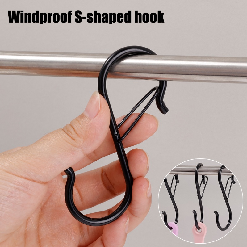 Durable S-shaped Hook with Windproof Buckle Multifunctional Home ...