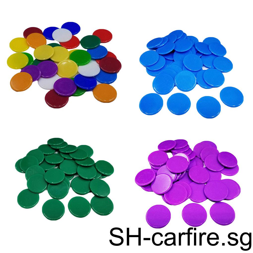 100PCS/Set Plastic 19mm Chips Multi Color Markers Fun Family Chips ...
